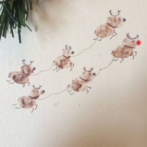 Fingerprint reindeer Christmas card craft for kids! - Toby and Roo