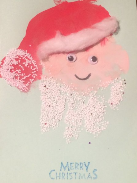 The Santa Handprint, the easiest homemade Christmas card in case you ...